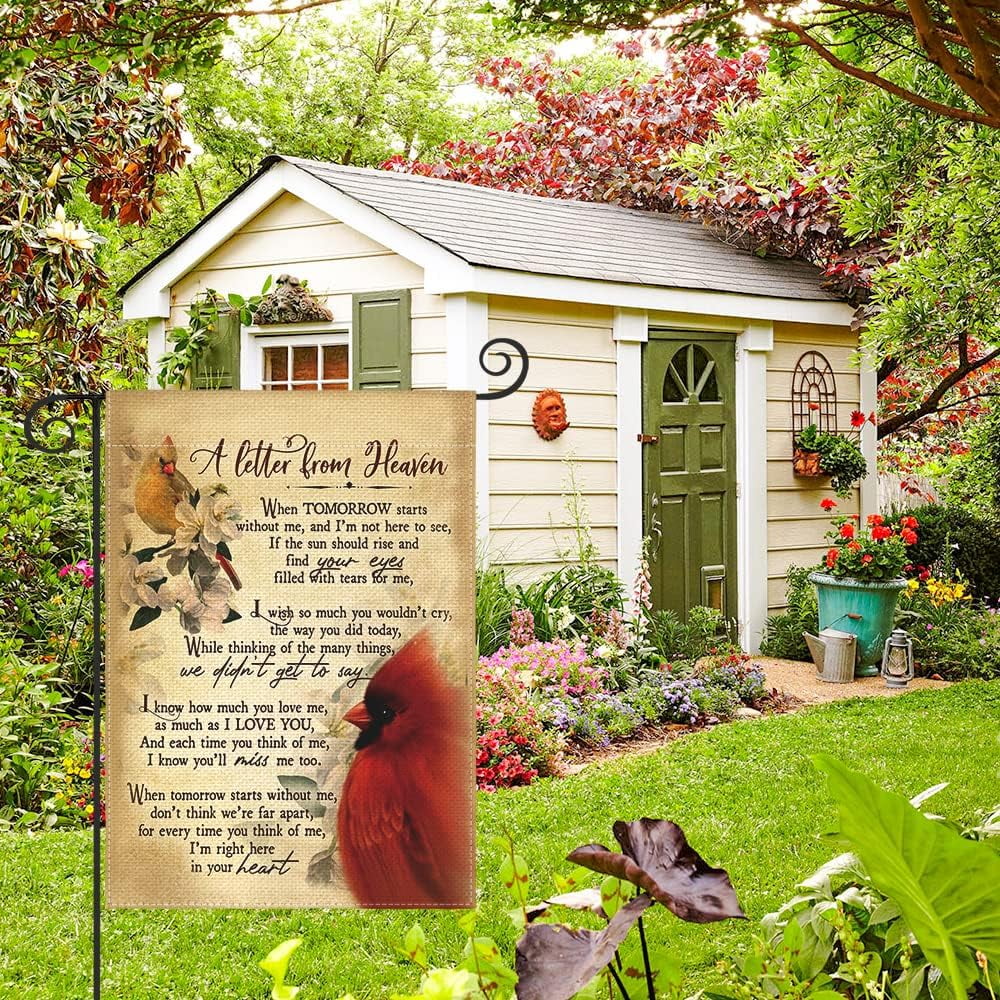 Gyryp Cardinal Memorial Garden Flag 12x18 Inch Double Sided, A Letter ...