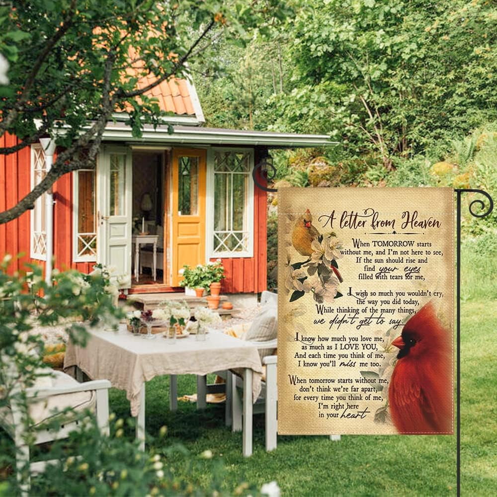 Gyryp Cardinal Memorial Garden Flag 12x18 Inch Double Sided, A Letter ...