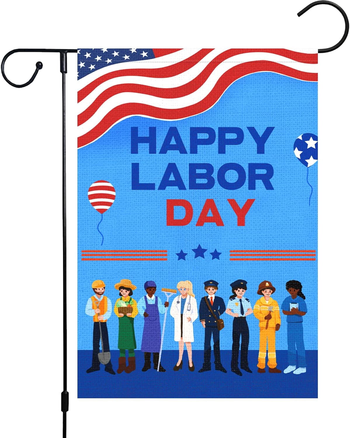 Gyryp Happy Labor Day Garden Flag 12x18 Vertical, Burlap Various ...