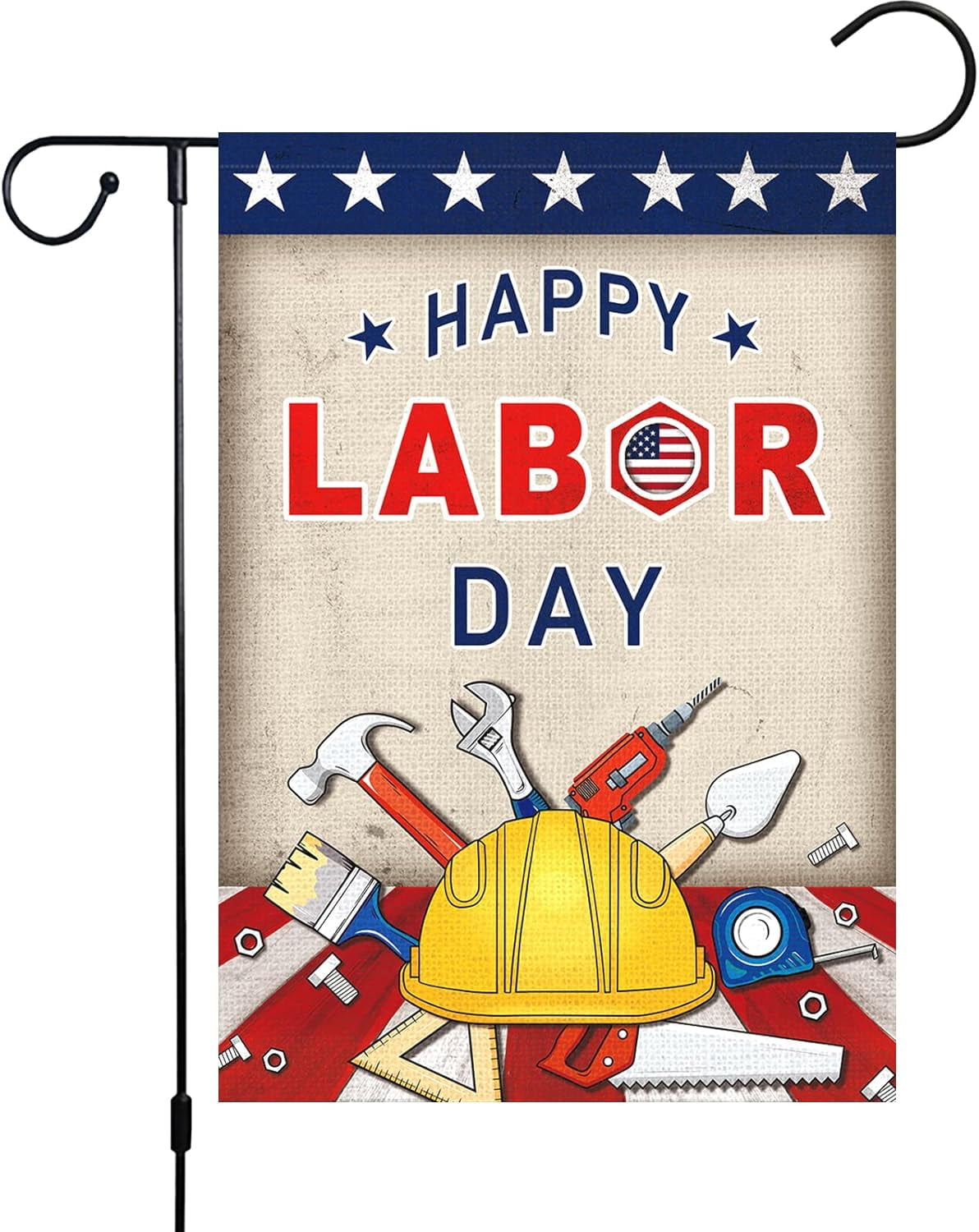 Gyryp Happy Labor Day Garden Flag 12x18 Vertical for Outside, Burlap ...