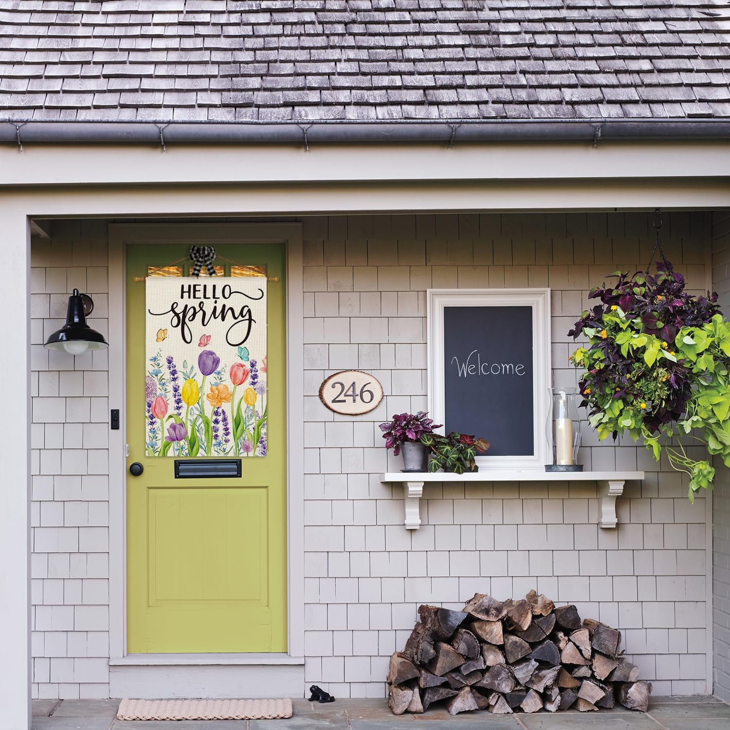 Gyryp Hello Spring Tulip Lavender House Flag 28 x 40 Inch Double Sided ...