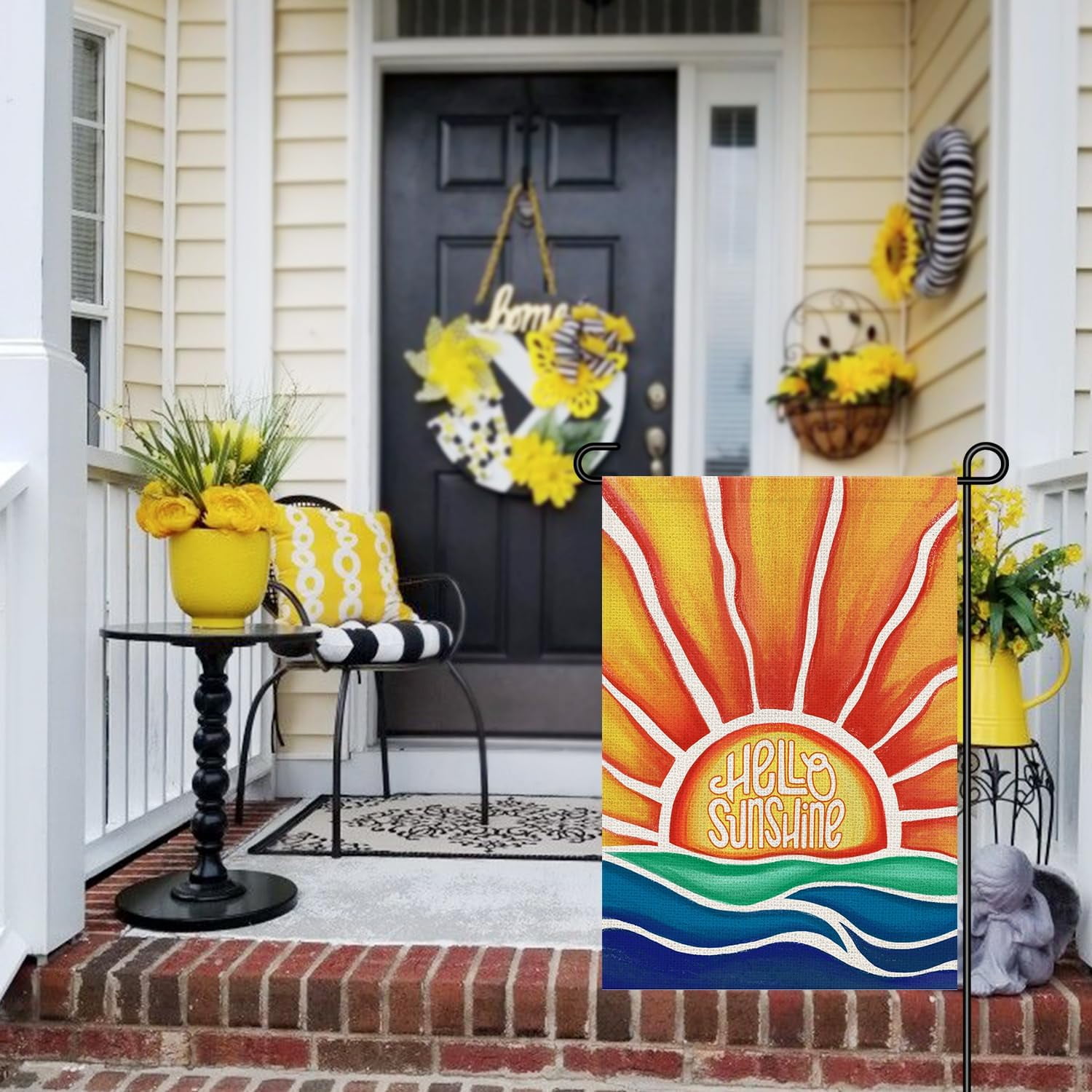 Gyryp Hello Sunshine Summer Garden Flag Burlap 12x18 Inch Double Sided ...