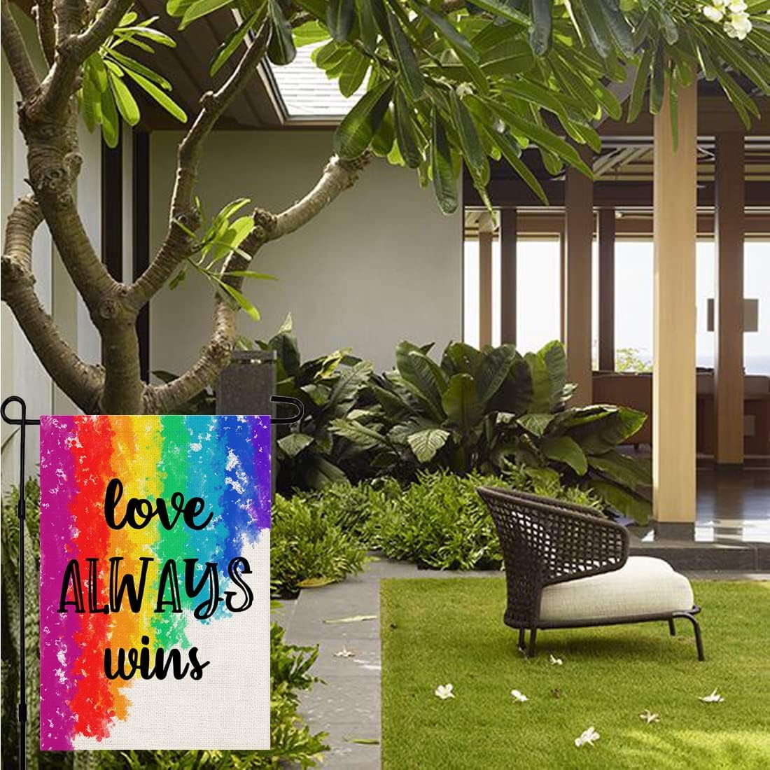 Gyryp Pride Garden Flag Outdoor Burlap 12x18 Inch Double Sided, Love ...