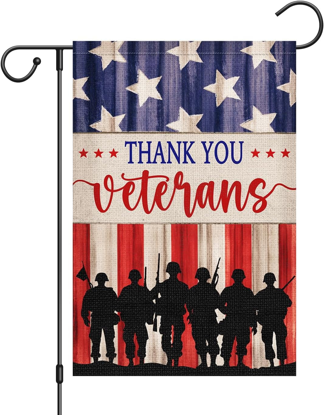 Gyryp Veterans Day Garden Flag 12x18 Inch Thank You Veterans Stars and ...