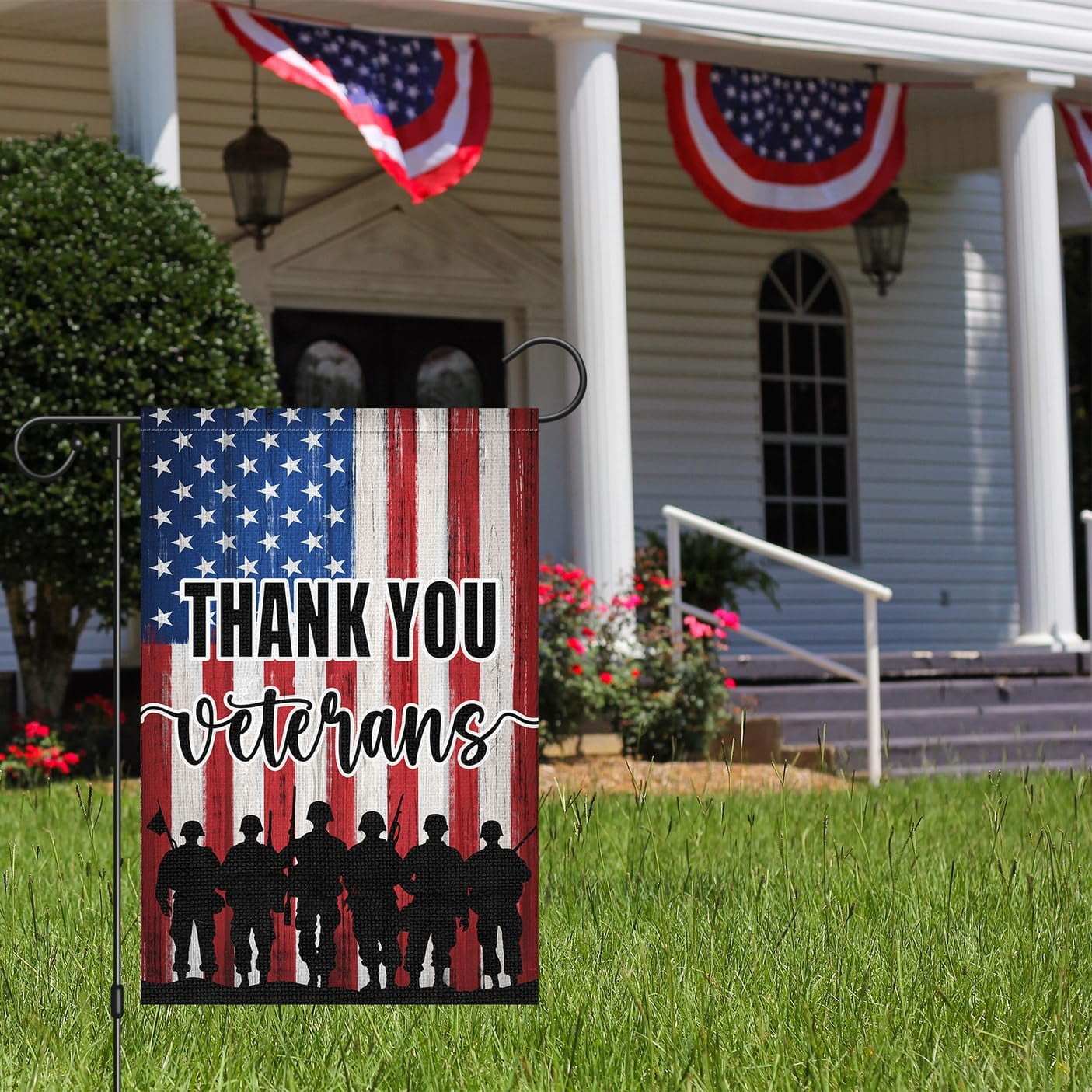 Gyryp Veterans Day Garden Flag Stars and Stripes 12x18 Inch Thank You ...
