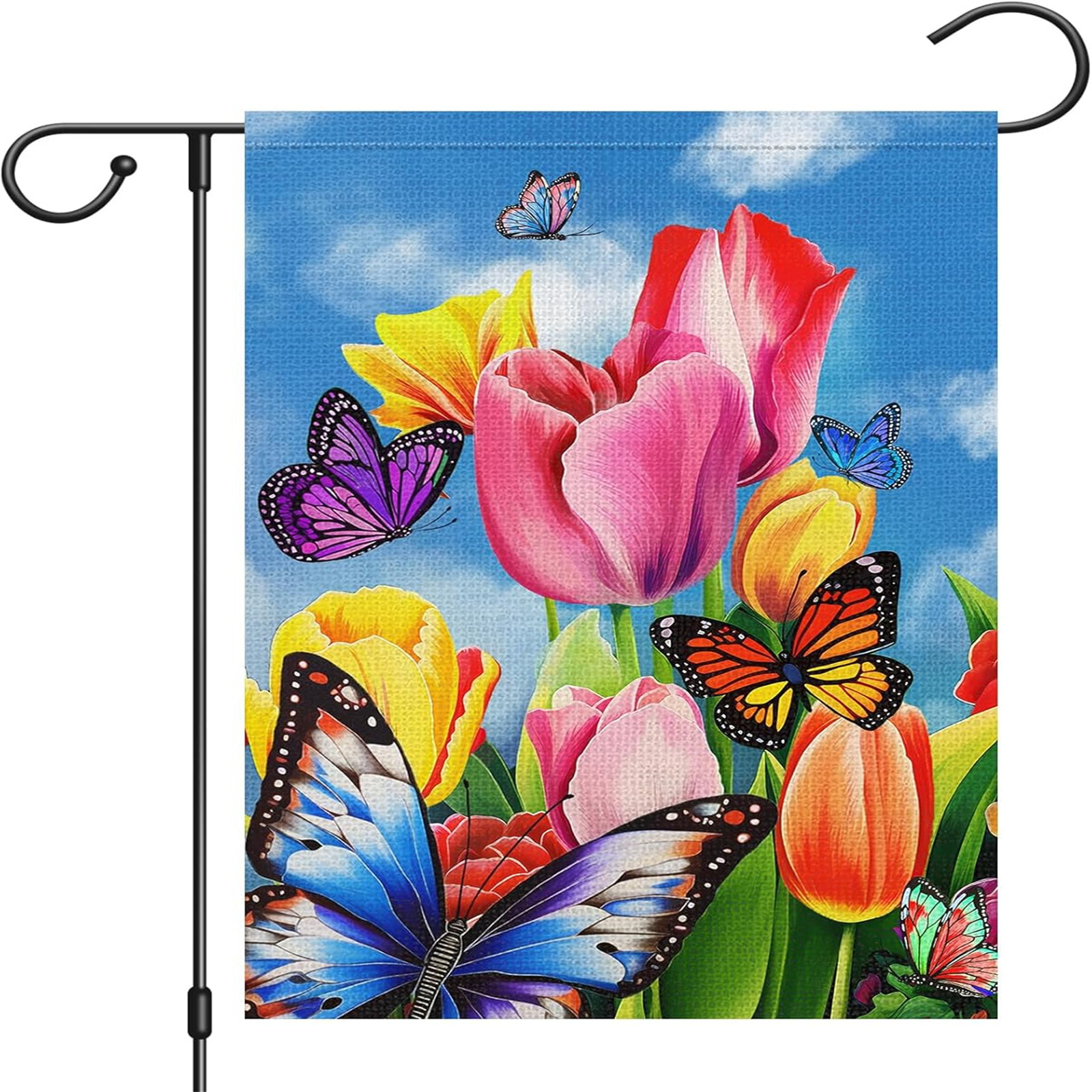Gyryp Welcome Spring Butterflies Garden Flag Summer Floral Flower ...