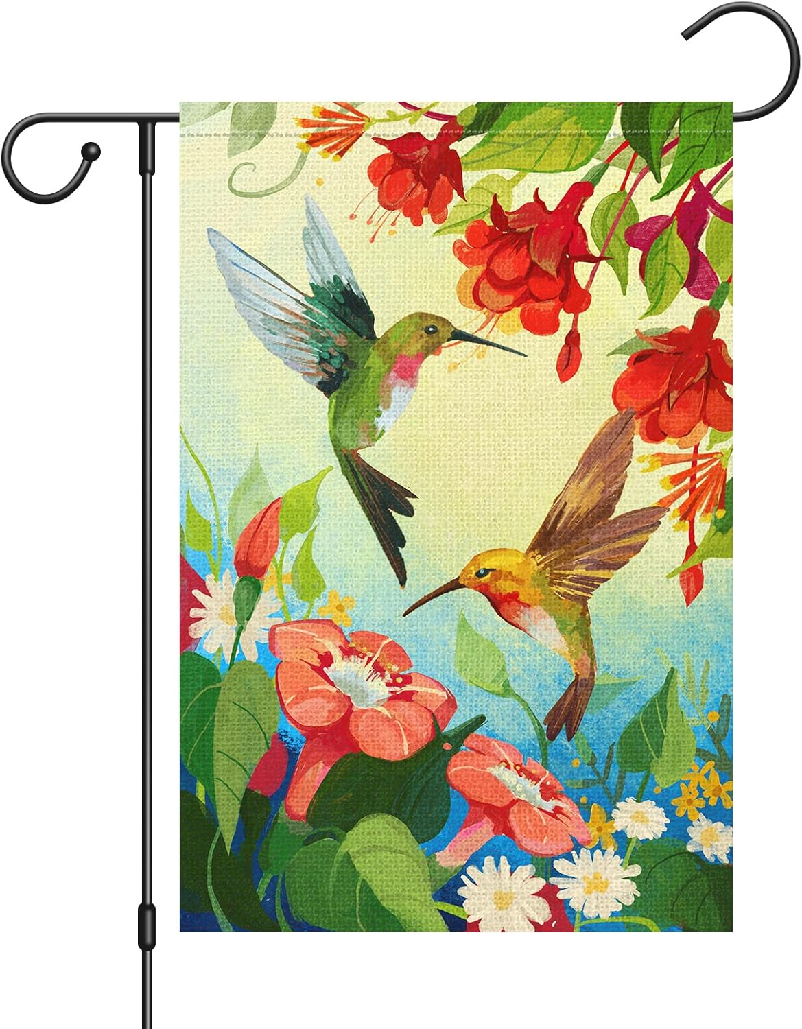 Gyryp Welcome Spring Garden Flag 12x18 Vertical, Burlap Small Bird ...