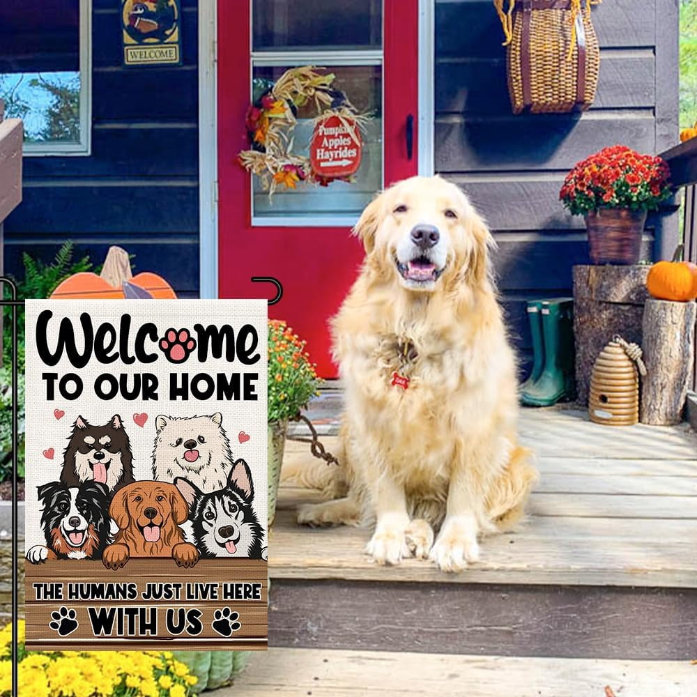 Gyryp Welcome To Our Home Pet Dogs Garden Flag 12x18 Inch Double Sided ...
