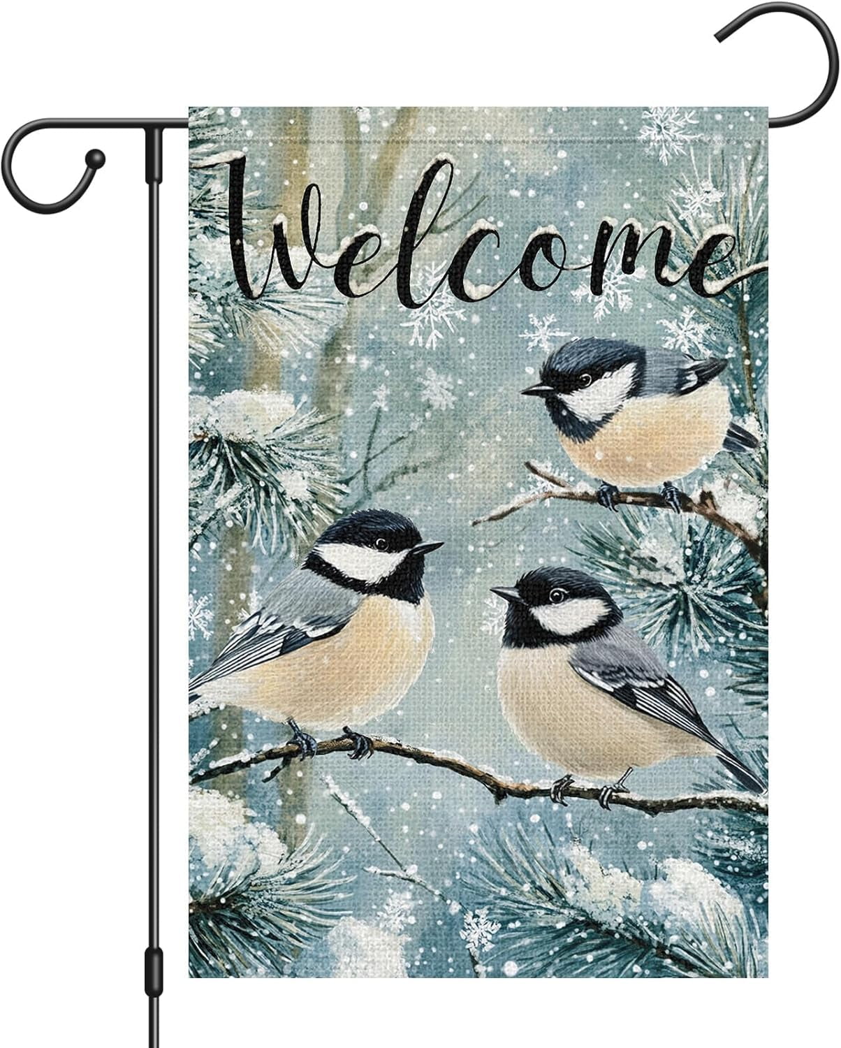 Gyryp Welcome Winter Garden Flag 12x18 Inch Double Sided Burlap Winter ...