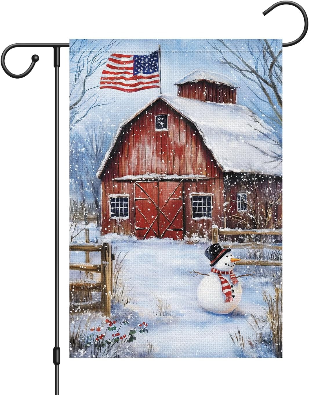 Gyryp Winter House Garden Flag Snowman Farm 12x18 Inch Welcome Winter ...