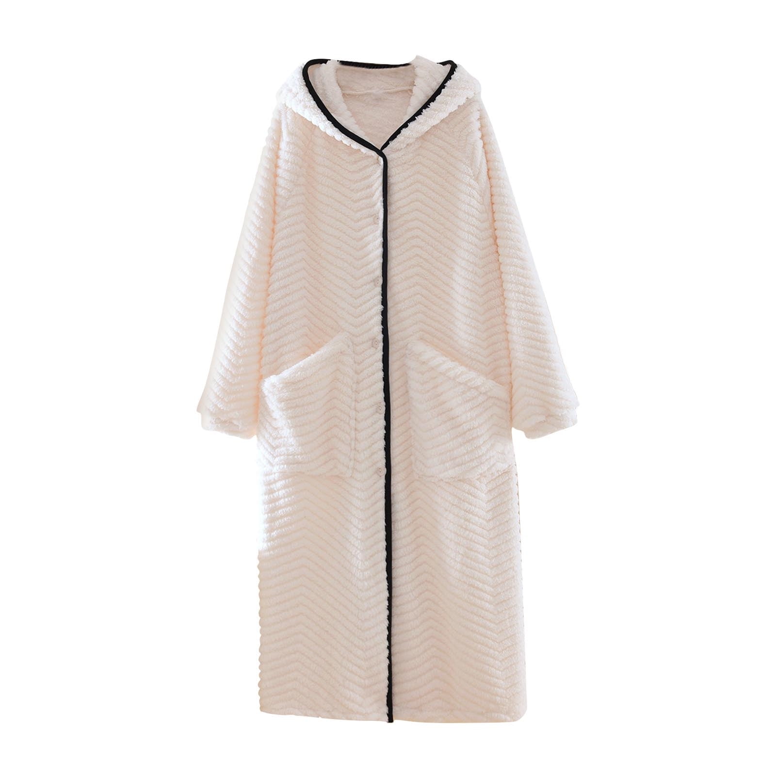 Gytharion Flannel Nightgowns for Women Winter Fuzzy Fleece Hooded Robe ...
