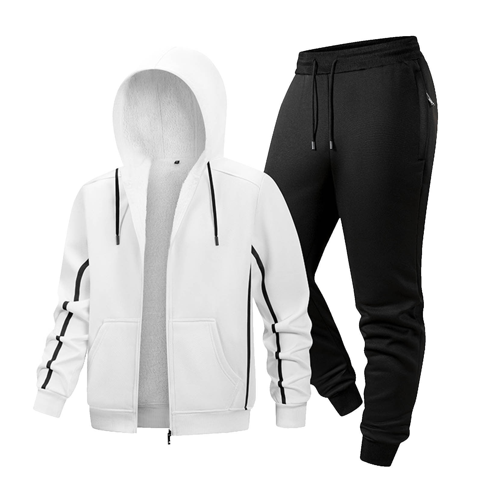 Gytharion Hooded Sweatsuits for Men 2 Piece Outfits Plus Size Fleece ...
