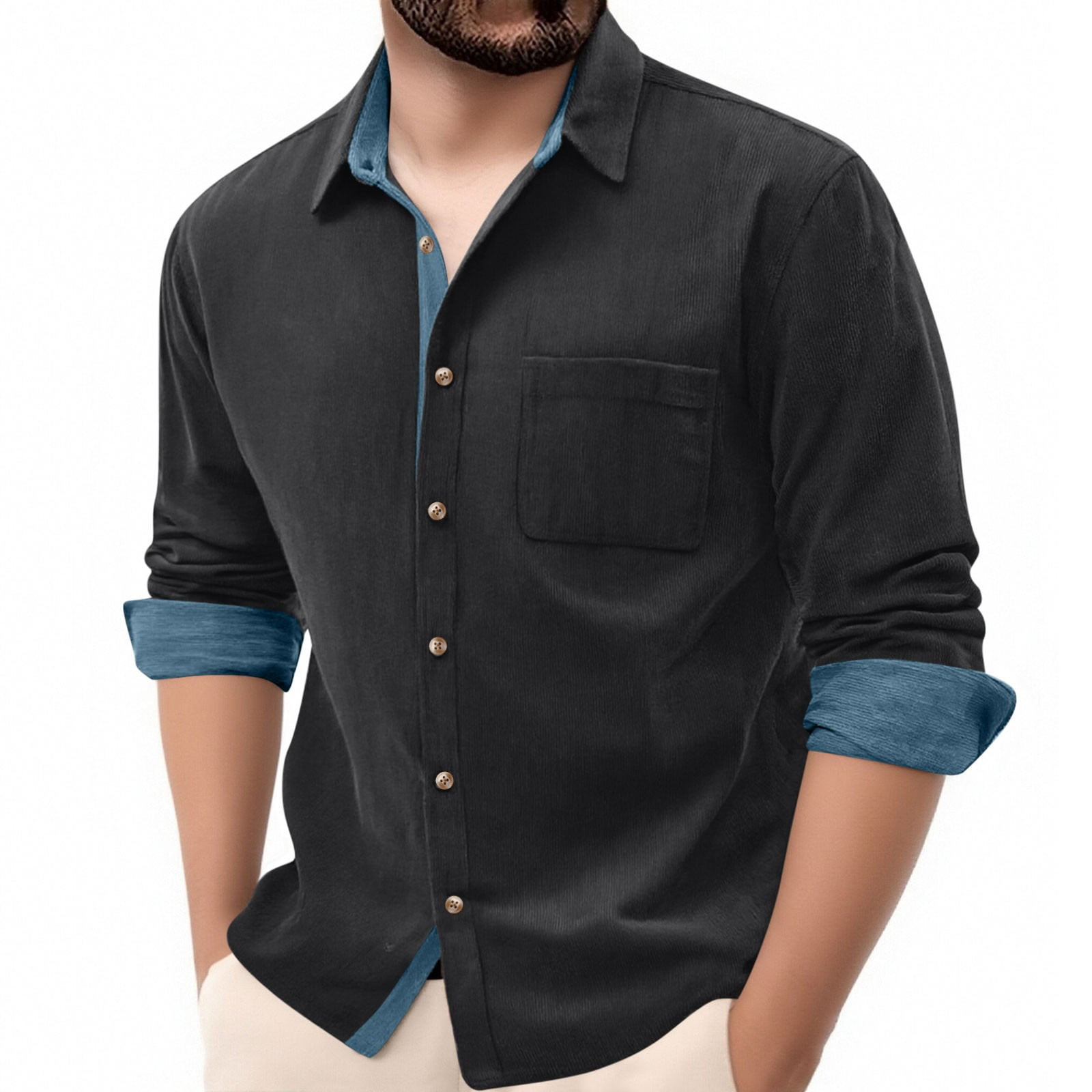 Gytharion Men's Corduroy Jackets Lightweight Casual Long Sleeve Fall ...