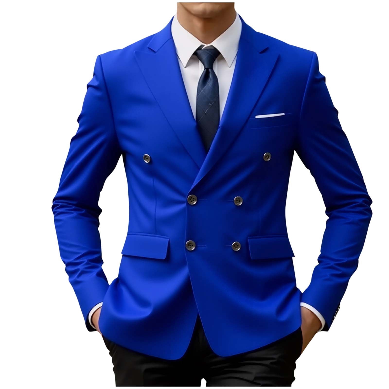 Gytharion Mens Blazer Jackets Fashion Casual Double-breasted Suit Coat ...