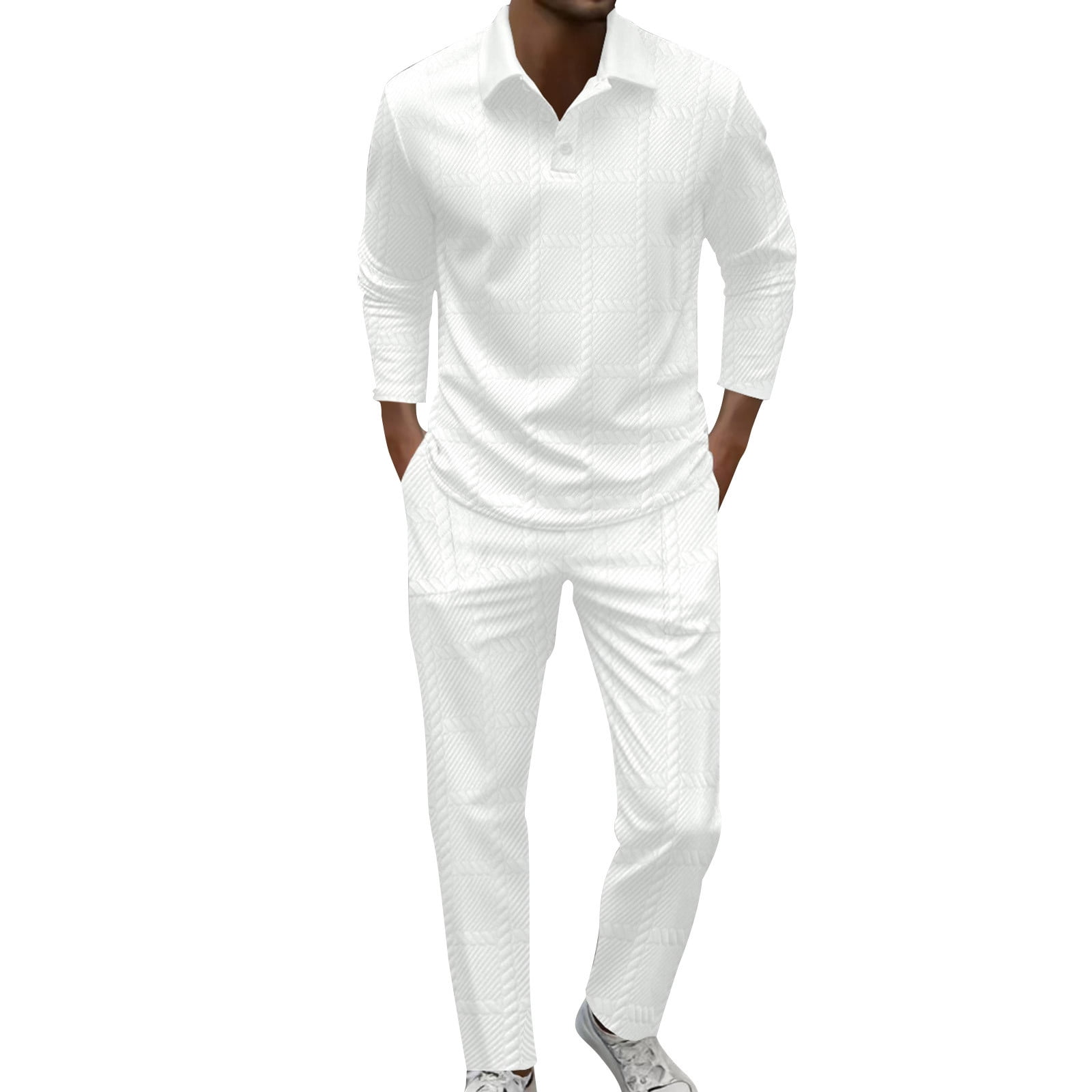 Gytharion Mens Lounge Sets 2 Piece Outfits Long Sleeve Button Lapel ...