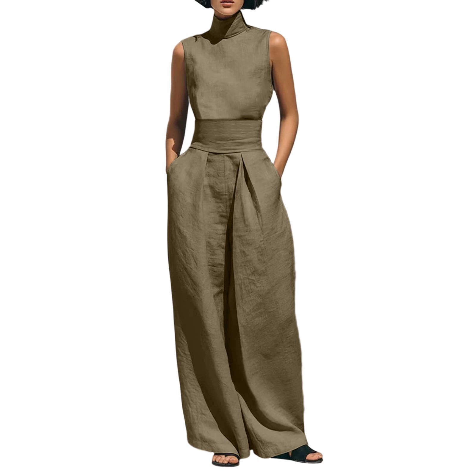 Gytharion Outfits for Women Summer Cotton Linen Casual 2 Piece Sets ...