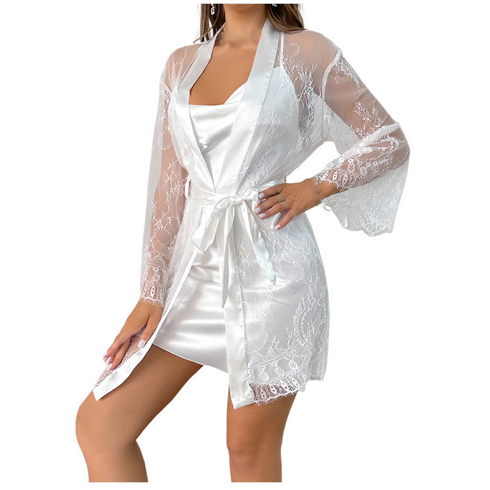 Gytharion Women's 2 Piece Nightgown Sets Silk Satin Cami Nightdress ...
