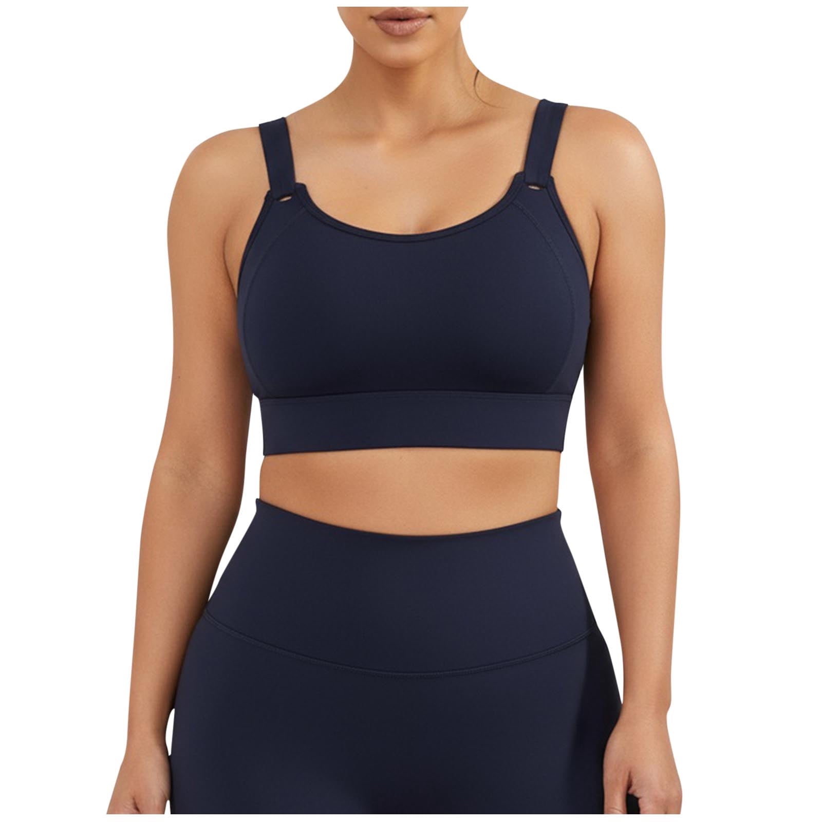 Gytharion Women's Plus Size Wireless Sports Bras Solid Color Push-up ...