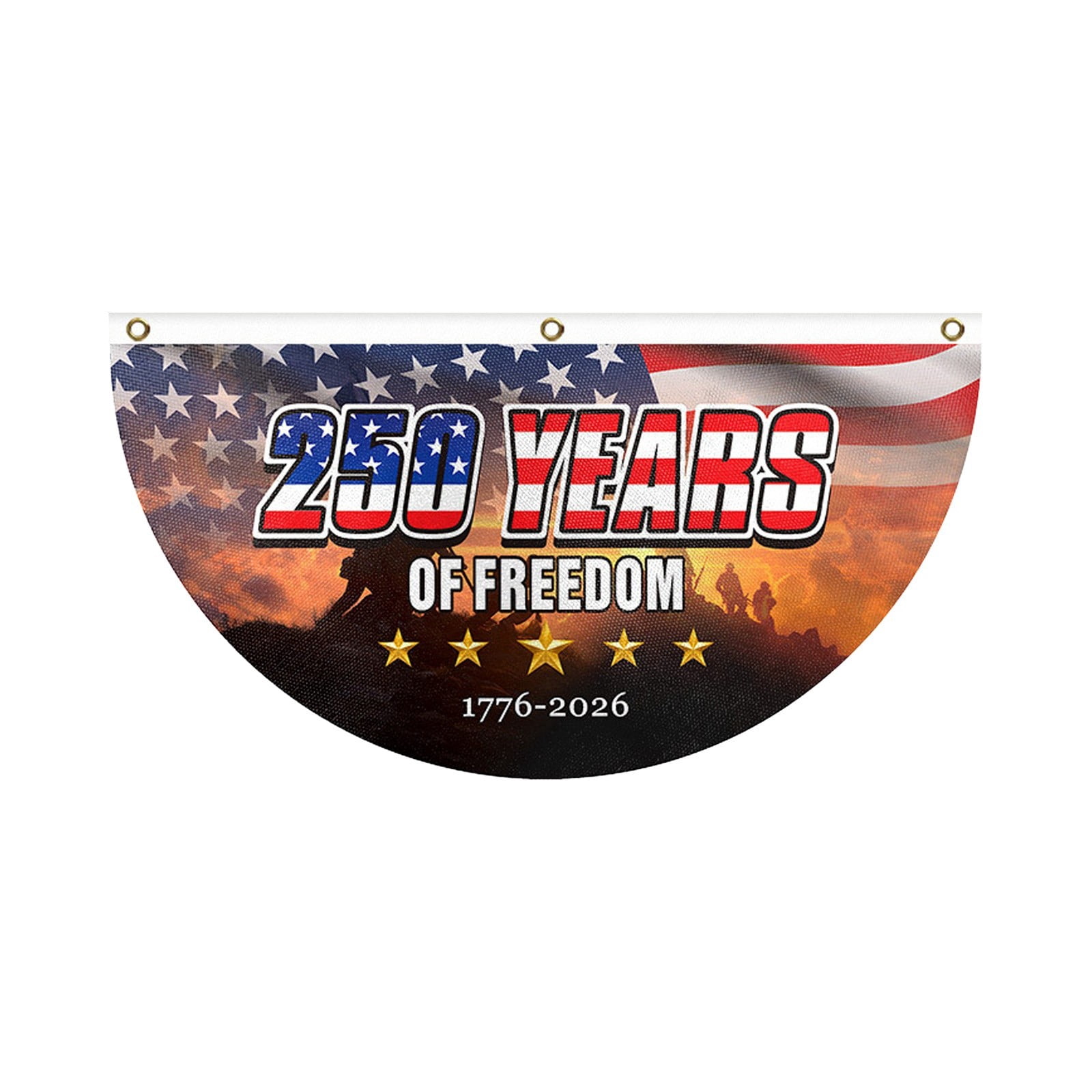 Gytml 250Th Anniversary Patriotic Fan Banner, 35.4×17.7Inch Half-Round ...