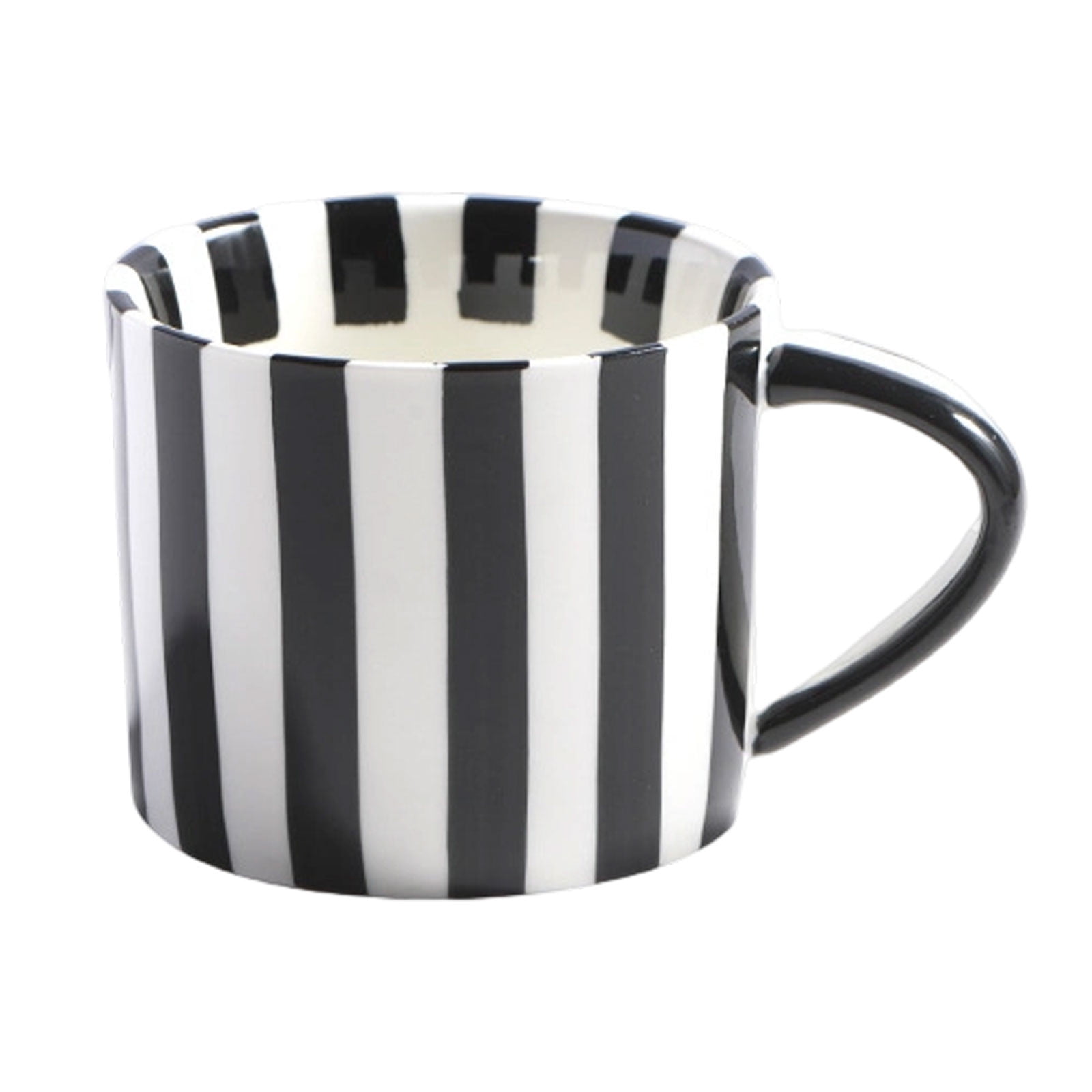 Gytml 8 oz Ceramic Coffee Mug, Hand Painted Striped Pottery Mug With ...