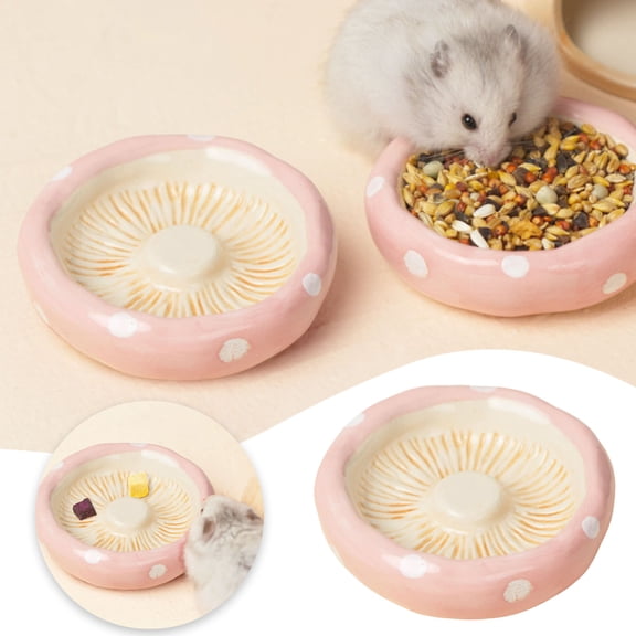 Hamster Bowl Ceramic Chewing Food Dish Water Bowl for Small Rodents ...