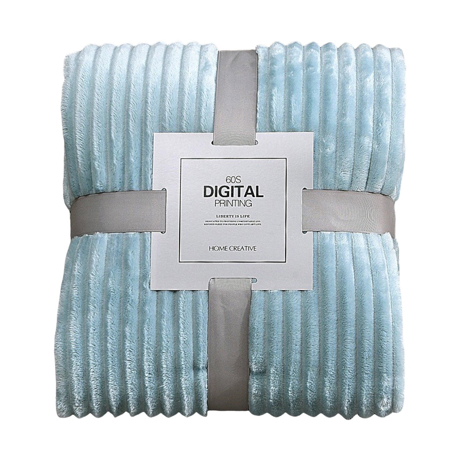 Gytml Soft Flannel Fabric Blanket Thin Striped Texture Durable Wrinkle ...