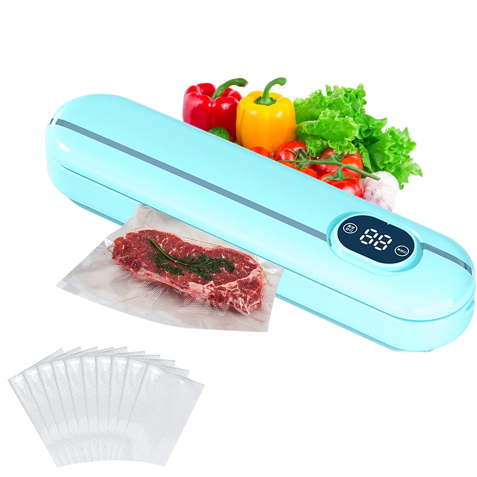 Gytobytle Green Digital Food Saver Vacuum Sealer Machine - Quick 15 ...