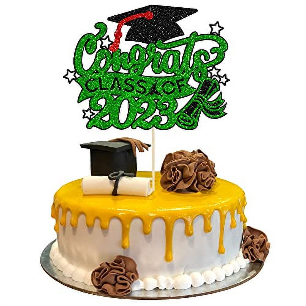 Gyufise 1 Pack 2023 Graduation Cake Topper with Glitter Class of 2023 ...