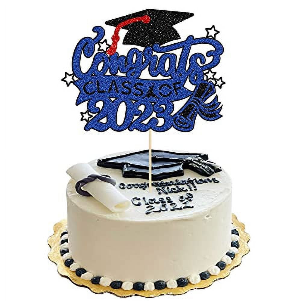 Gyufise 1 Pack 2023 Graduation Cake Topper Glitter Congrats Class of ...