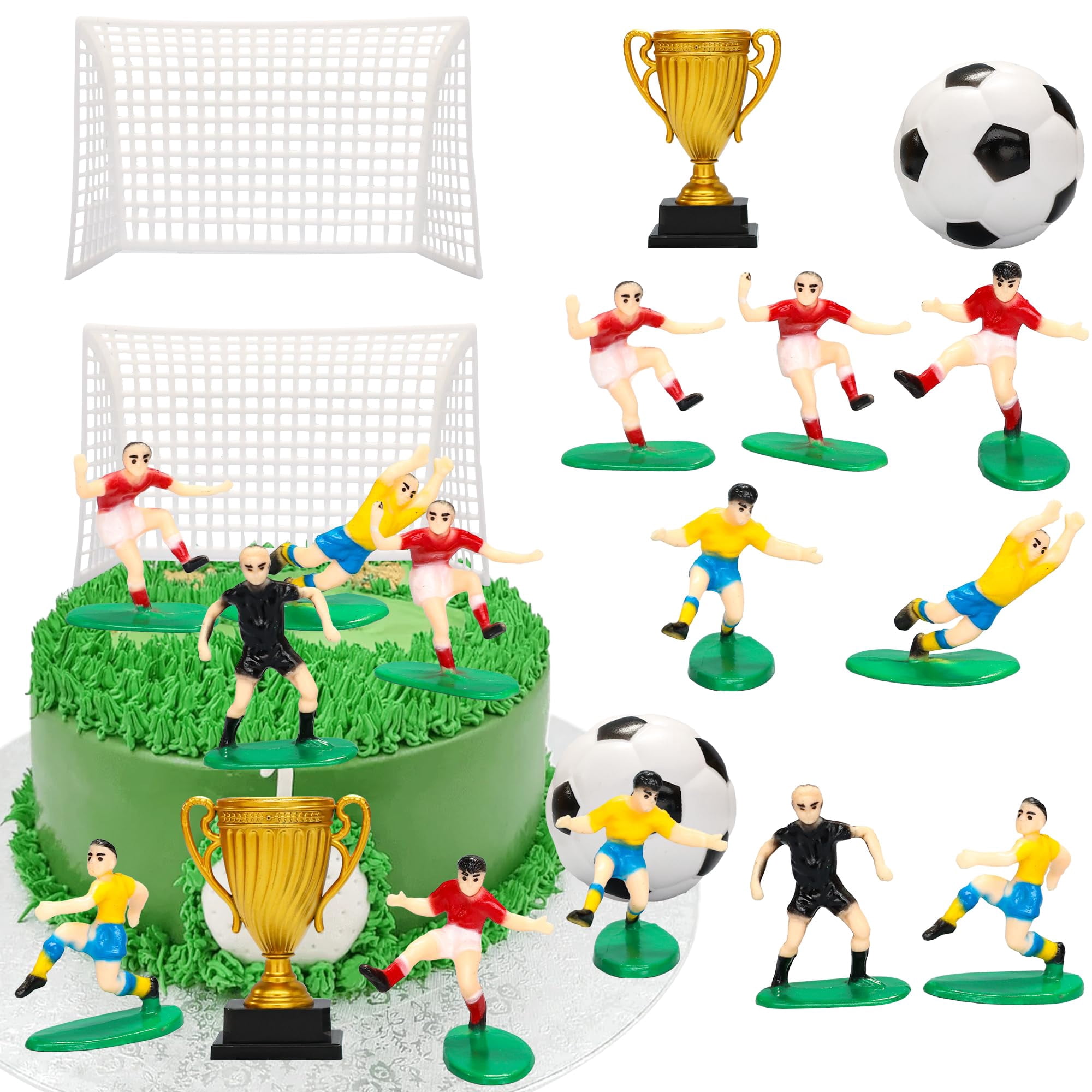 Gyufise 11Pcs Soccer Cake Topper Decoration AIS1 Soccer Ball Player ...