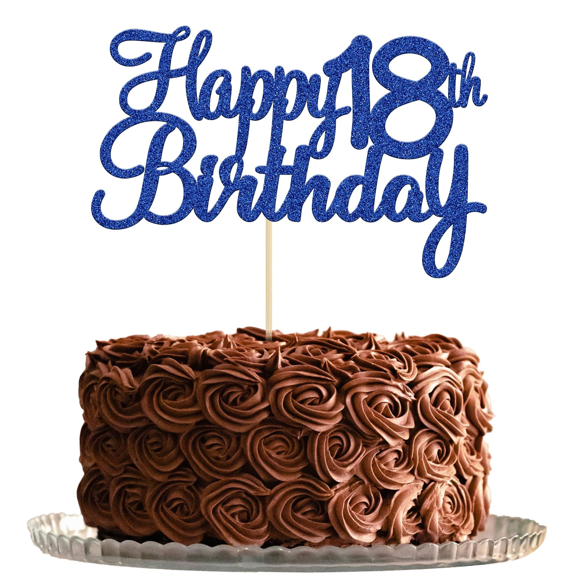 Gyufise 1Pc Happy 18th Birthday Cake NSD3 Topper Blue 18th Birthday ...