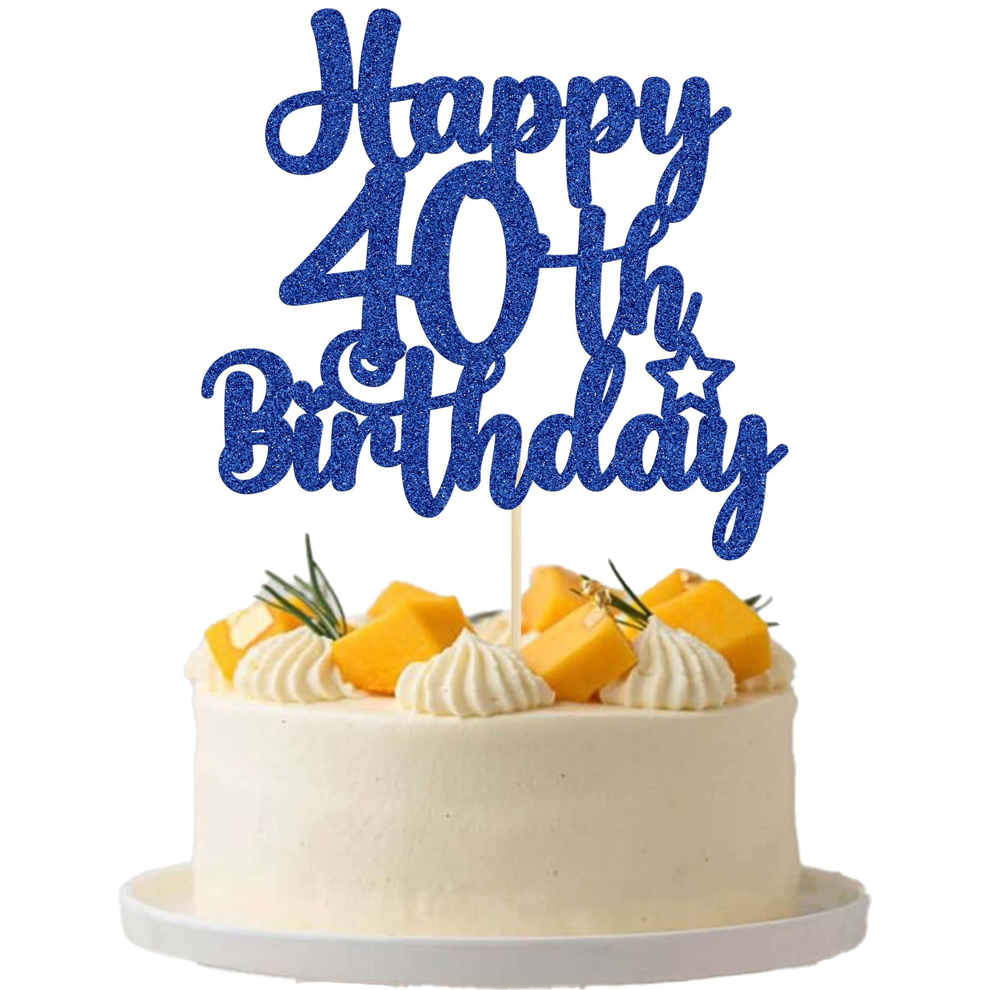 Gyufise 1Pc Happy 40th IFF17 Birthday Cake Topper Glitter Cheers to 40 ...