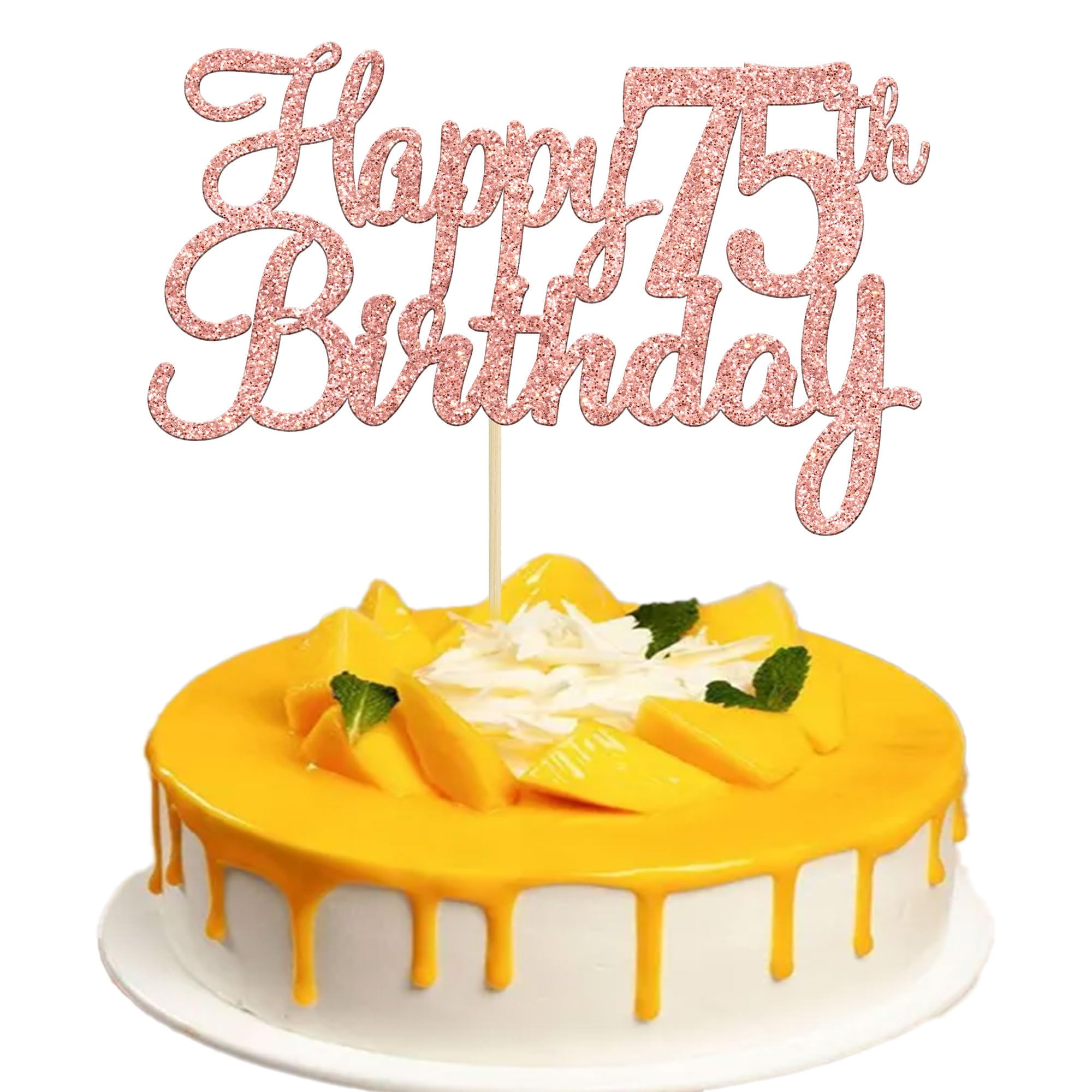 Gyufise 1Pc Happy 75th Birthday Cake Topper KMC2Glitter 75th Birthday ...
