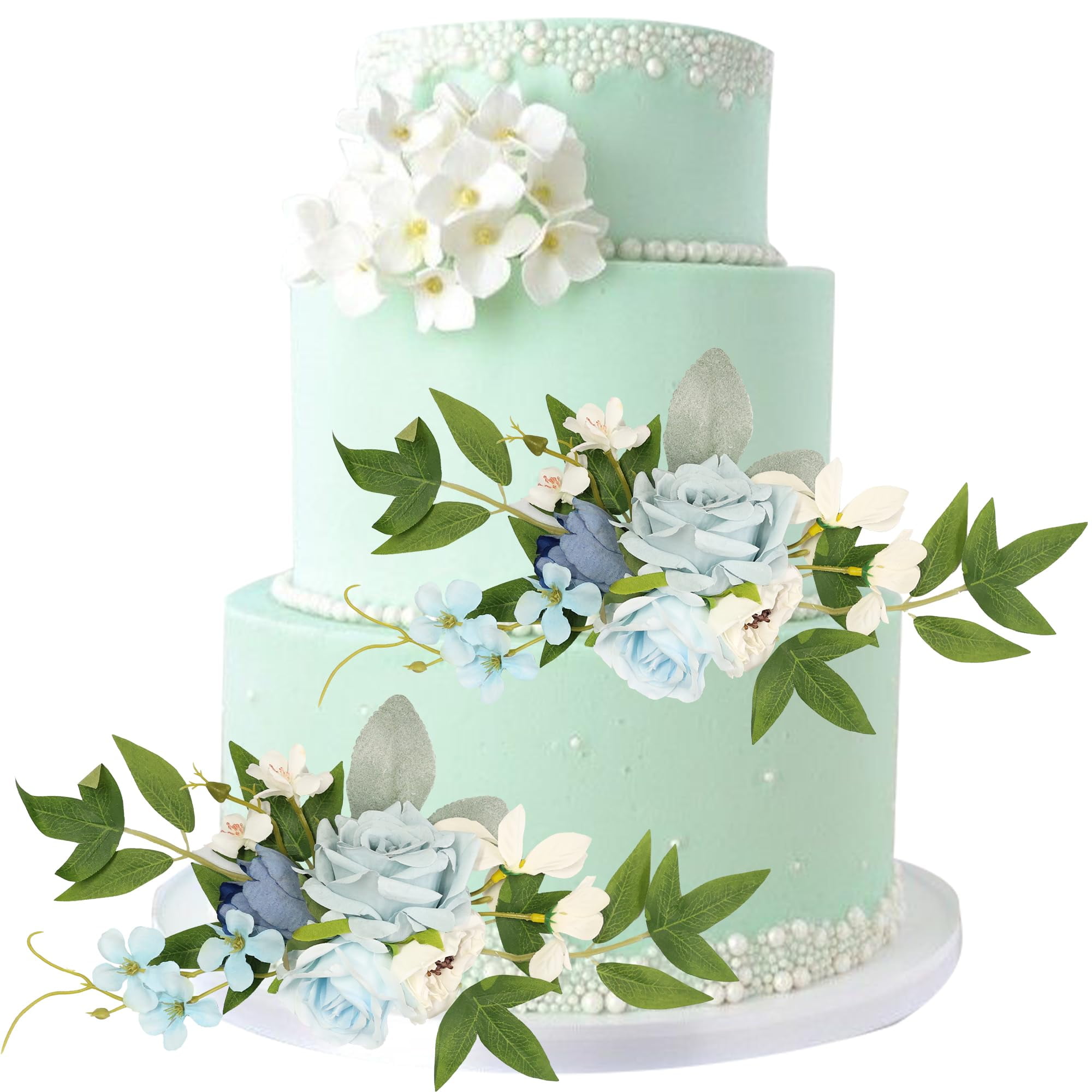 Gyufise 1Pcs Pre-made Cake Flowers Navy ITL1 Blue Cake Decorations ...