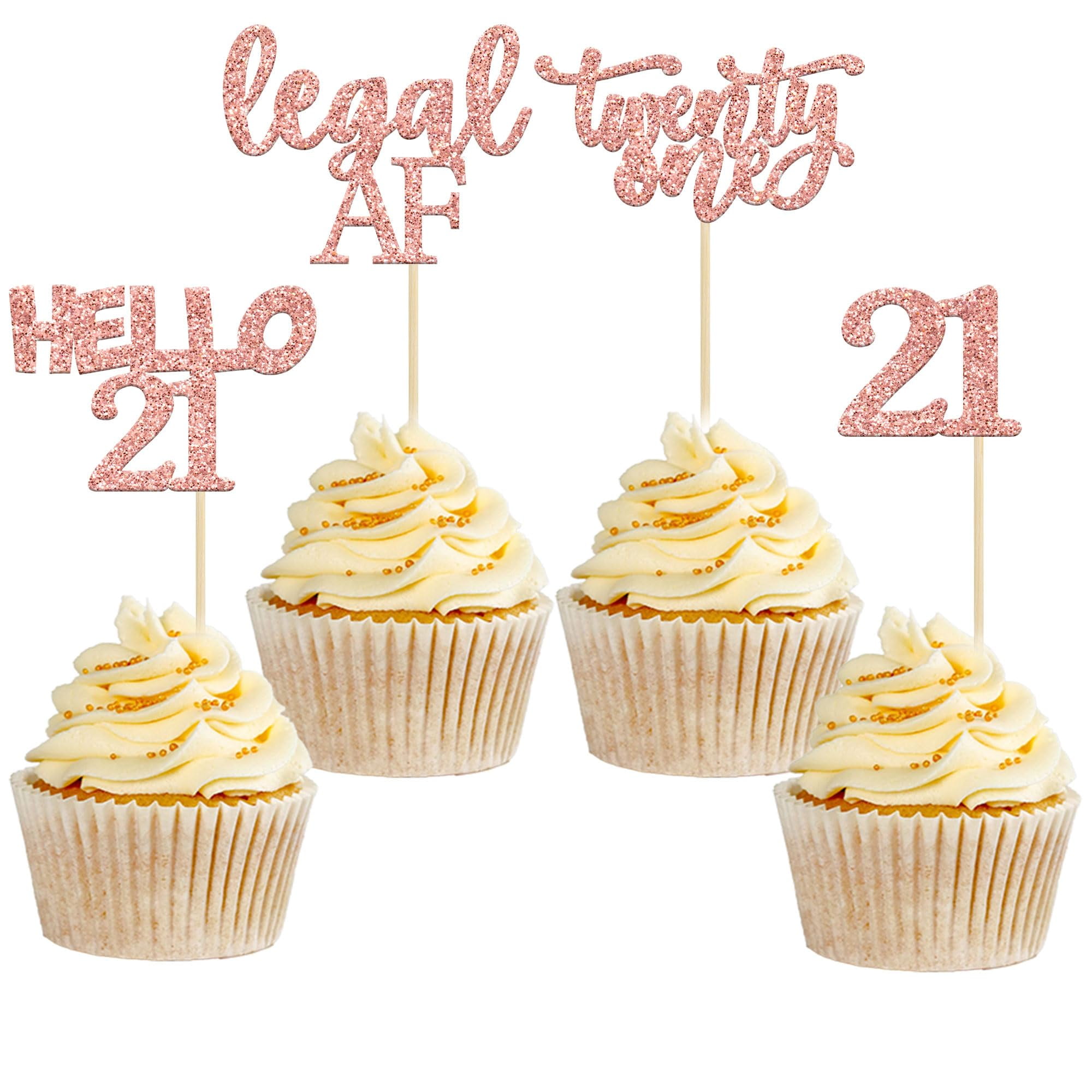 Gyufise 24 Pack 21st STF9 Birthday Cupcake Toppers Legal Cake ...
