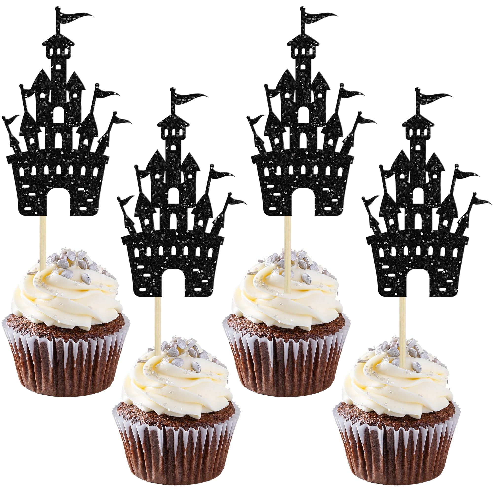 Gyufise 24Pcs Castle Cupcake Toppers Princess AIS1 Cupcake Toppers ...