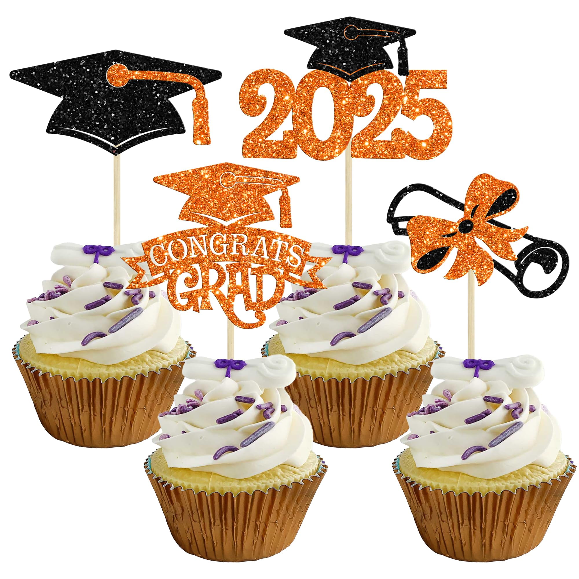 Gyufise 24Pcs Graduation Cupcake BDF32 Toppers 2025 Graduation Cupcake ...