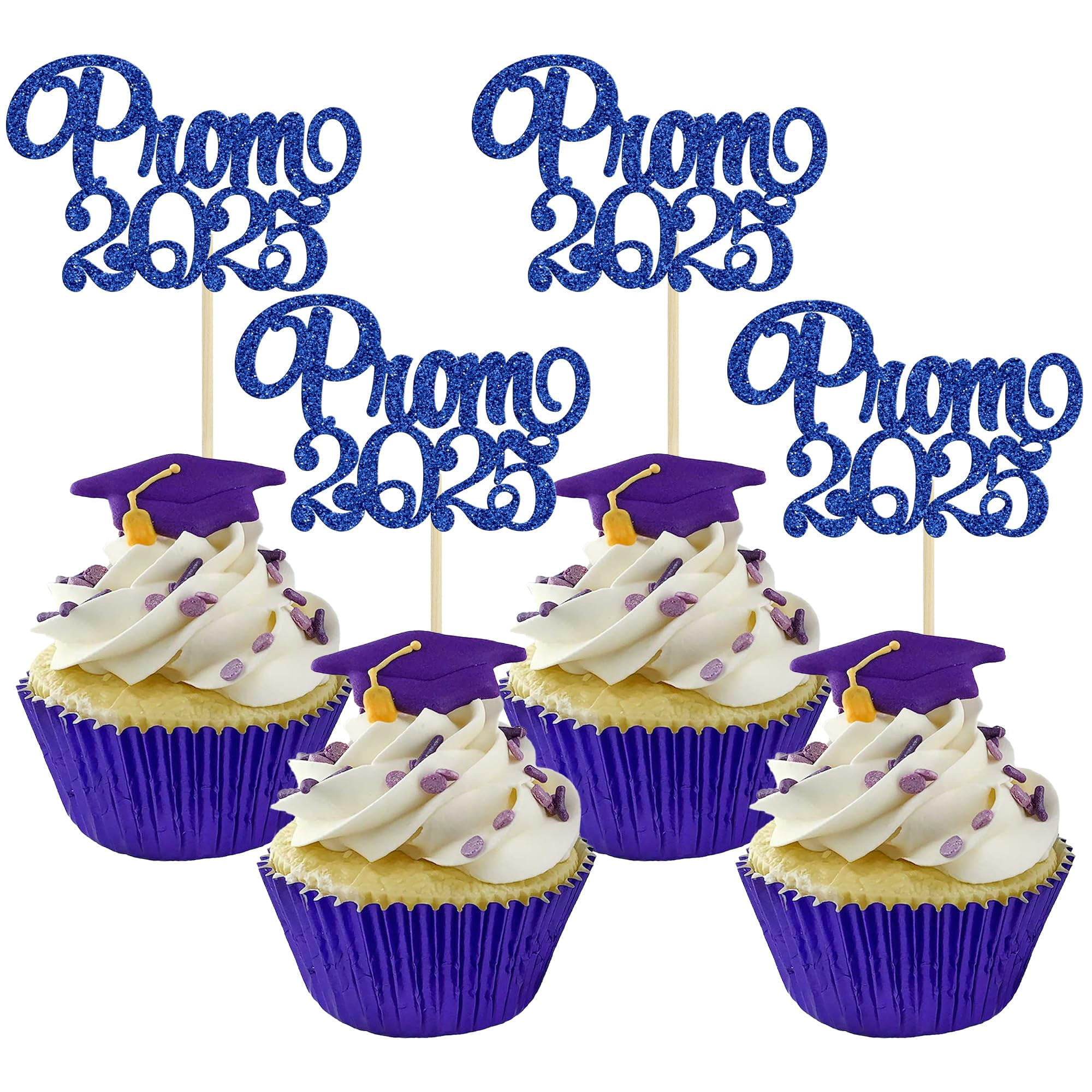 Gyufise 24Pcs Prom 2025 Cupcake Toppers BSL1 2025 Graduation Cupcake ...
