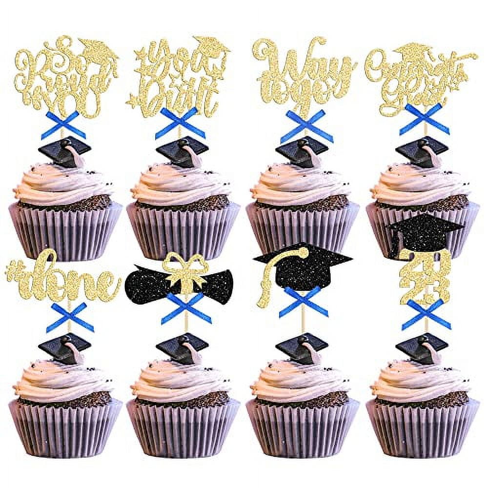 Gyufise 32Pcs 2023 Graduation Cupcake Toppers Glitter So Proud of You ...