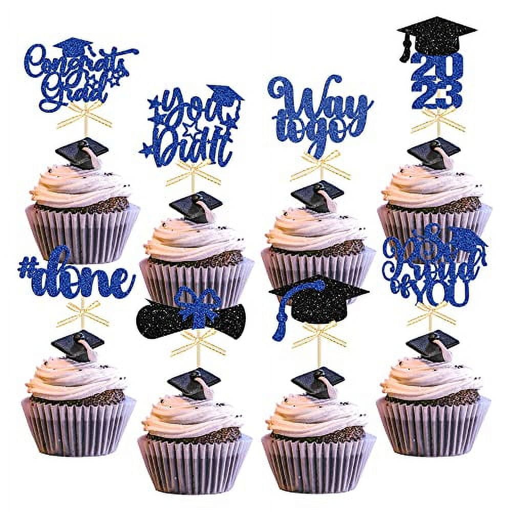Gyufise 32Pcs Graduation Cupcake Toppers 2023 Glitter 2023 Graduation ...