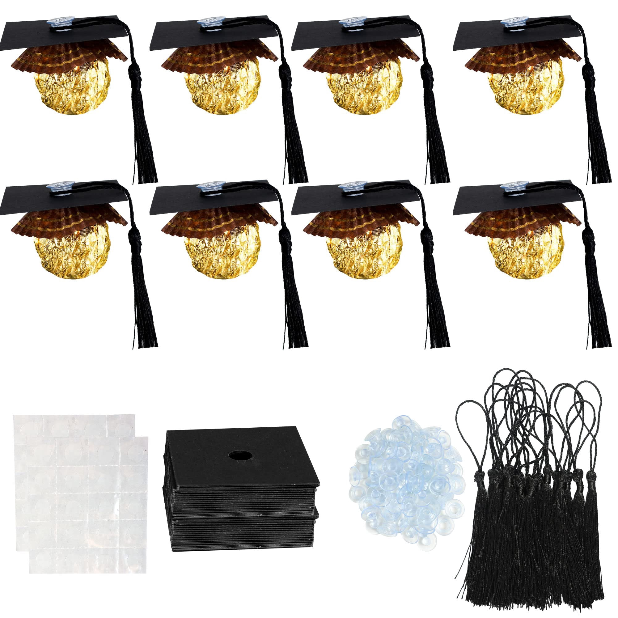 Gyufise 36Pcs Graduation Decorations IFF17 2025 Graduation Cap Cupcake ...