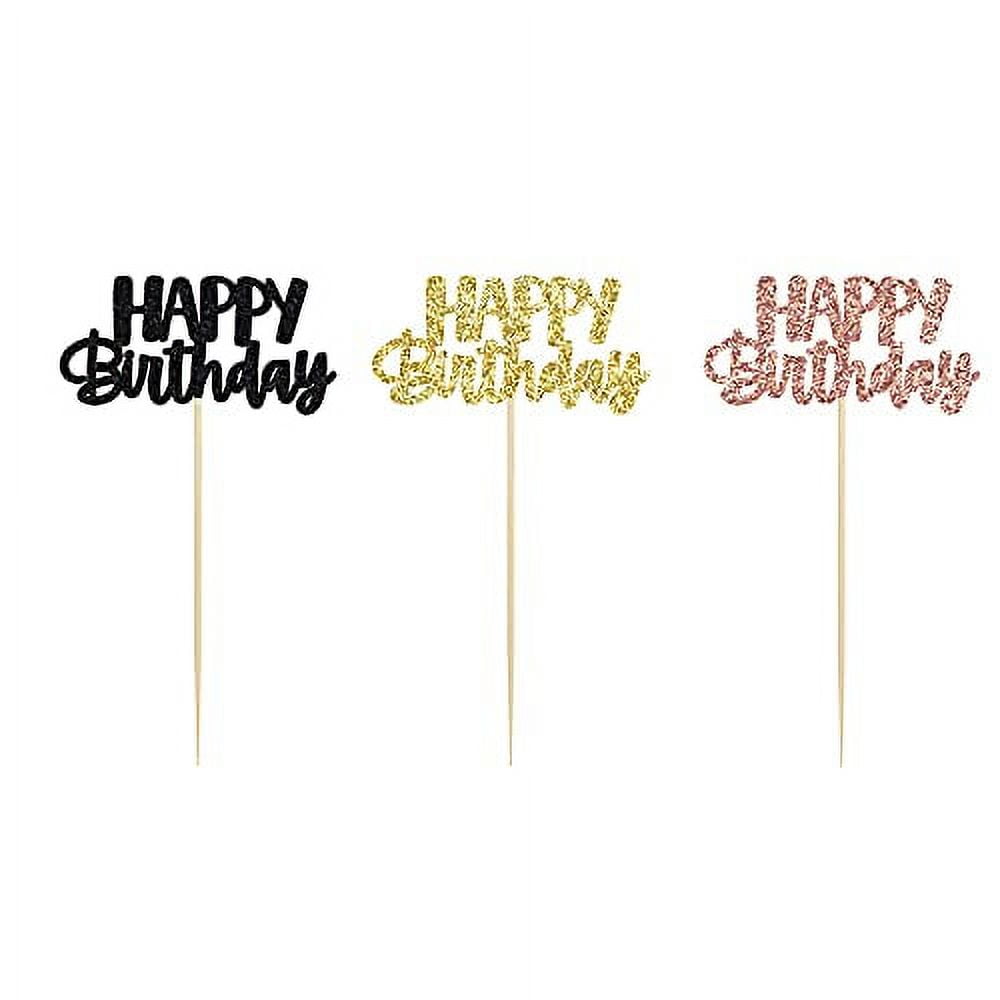 Gyufise 36pcs Happy Birthday Cupcake Toppers Happy Birthday Cupcake
