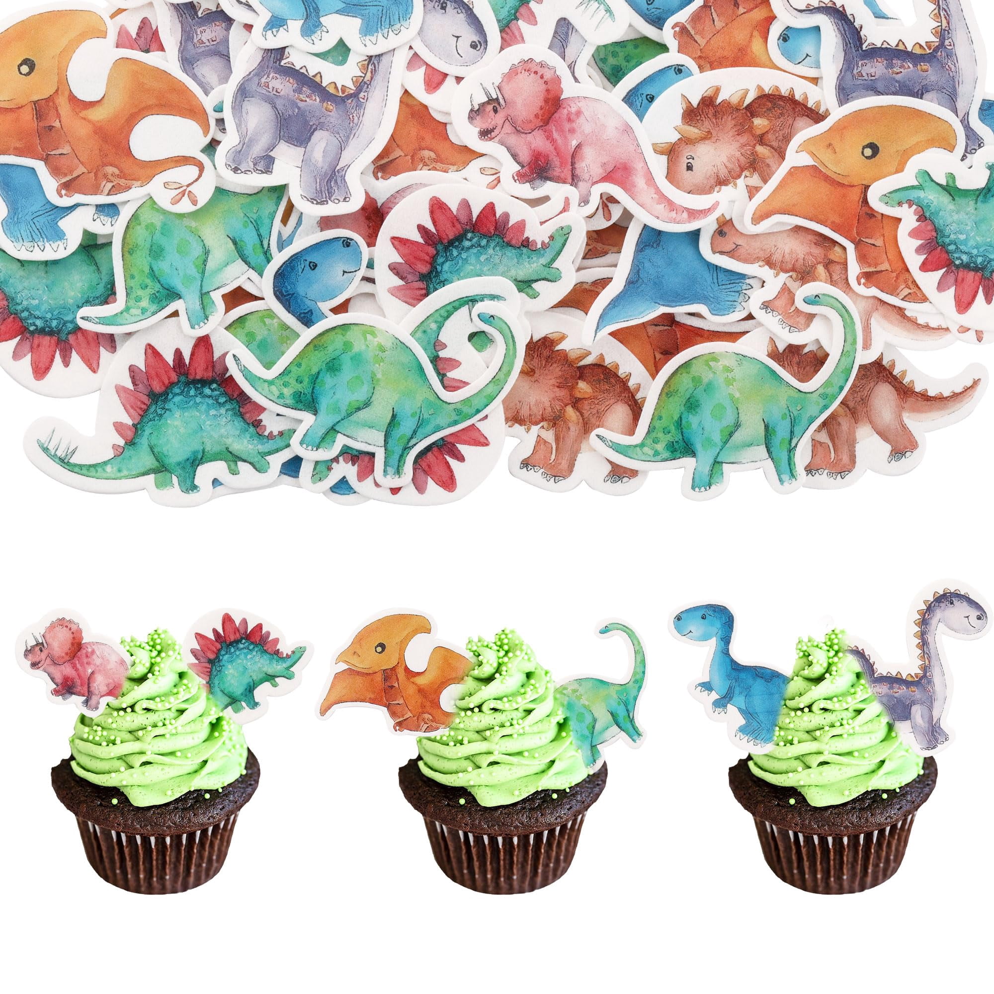 Gyufise 50Pcs Edible PresNok Dinosaur Cake Decorations Jungle Safari ...
