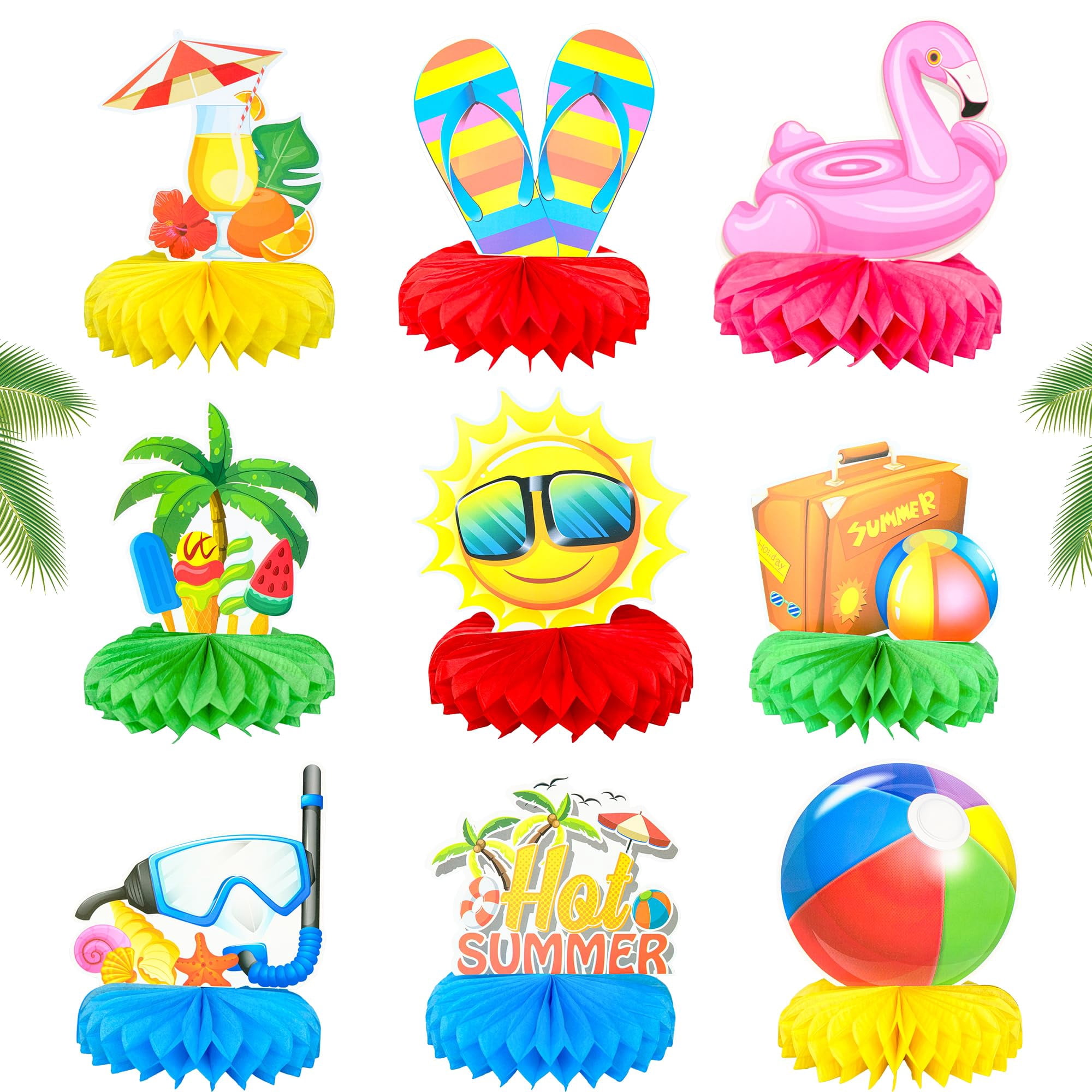 Gyufise 9Pcs Beach Honeycomb Centerpieces Pool Party Cake Balls Table ...