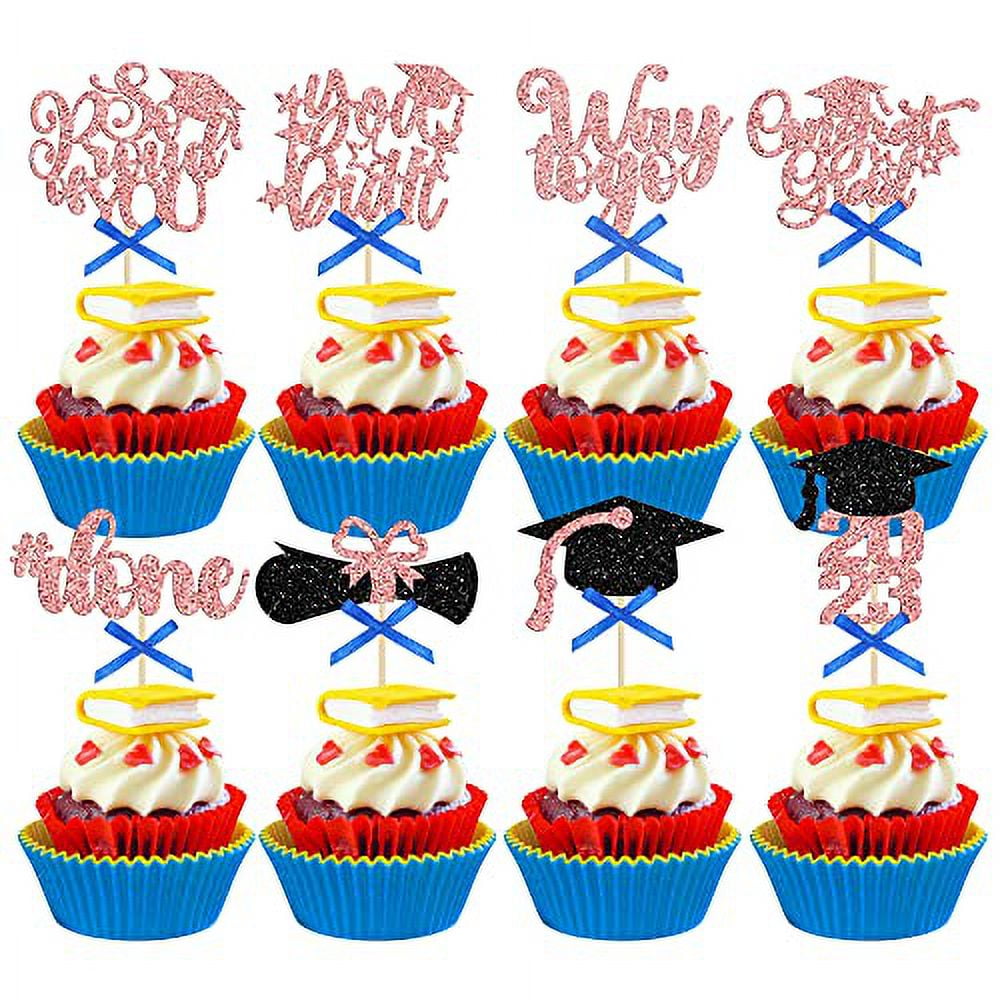 Gyufise Graduation Cupcake Toppers 2023 Graduation Picks Graduation Hat ...