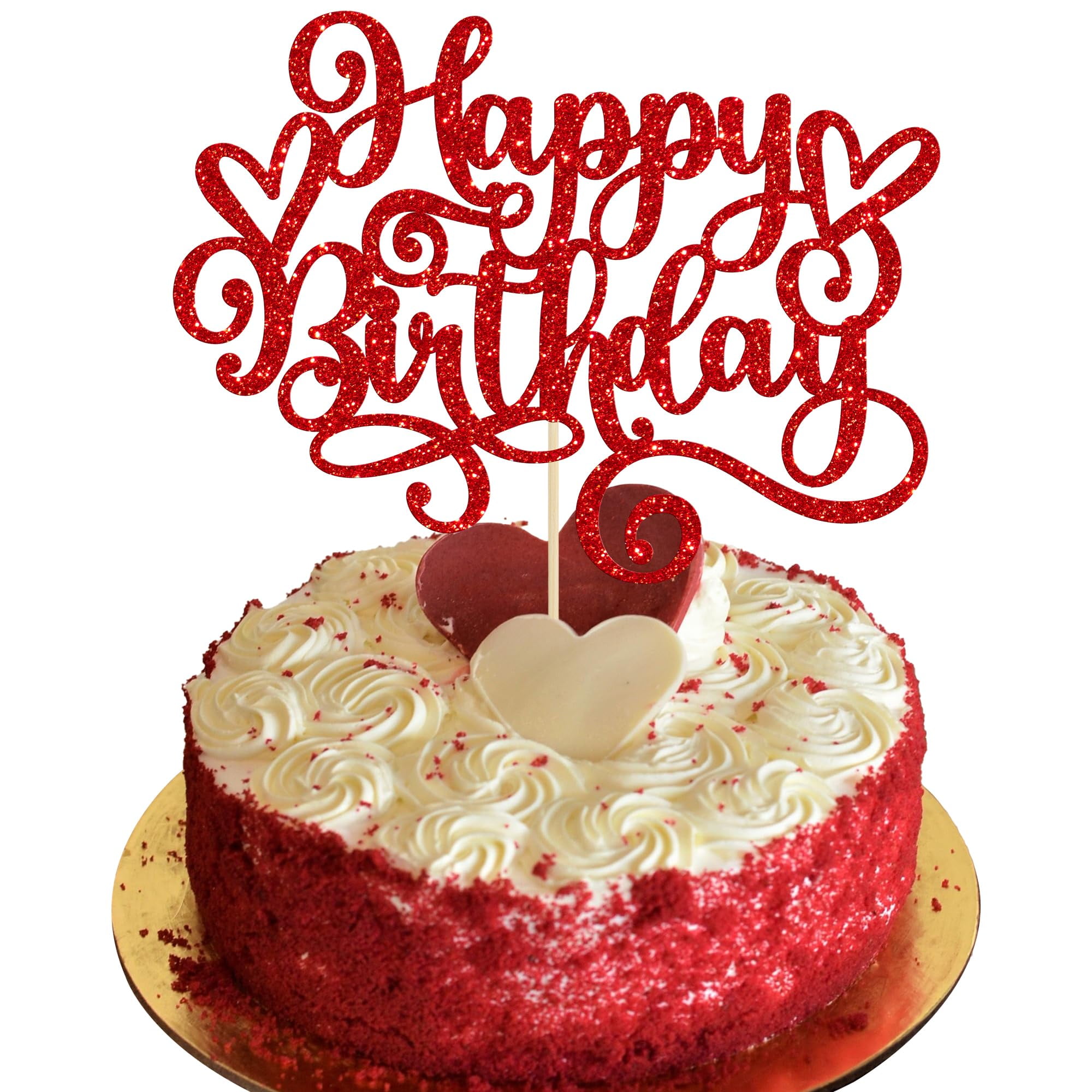 Gyufise Happy Birthday Cake Topper Glitter AIS1 Cake Pick for ...