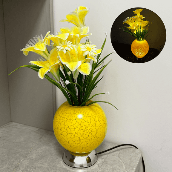 HBBKVI 24 LED Rose Flower Table Tree Light Battery USB Rose Flower ...