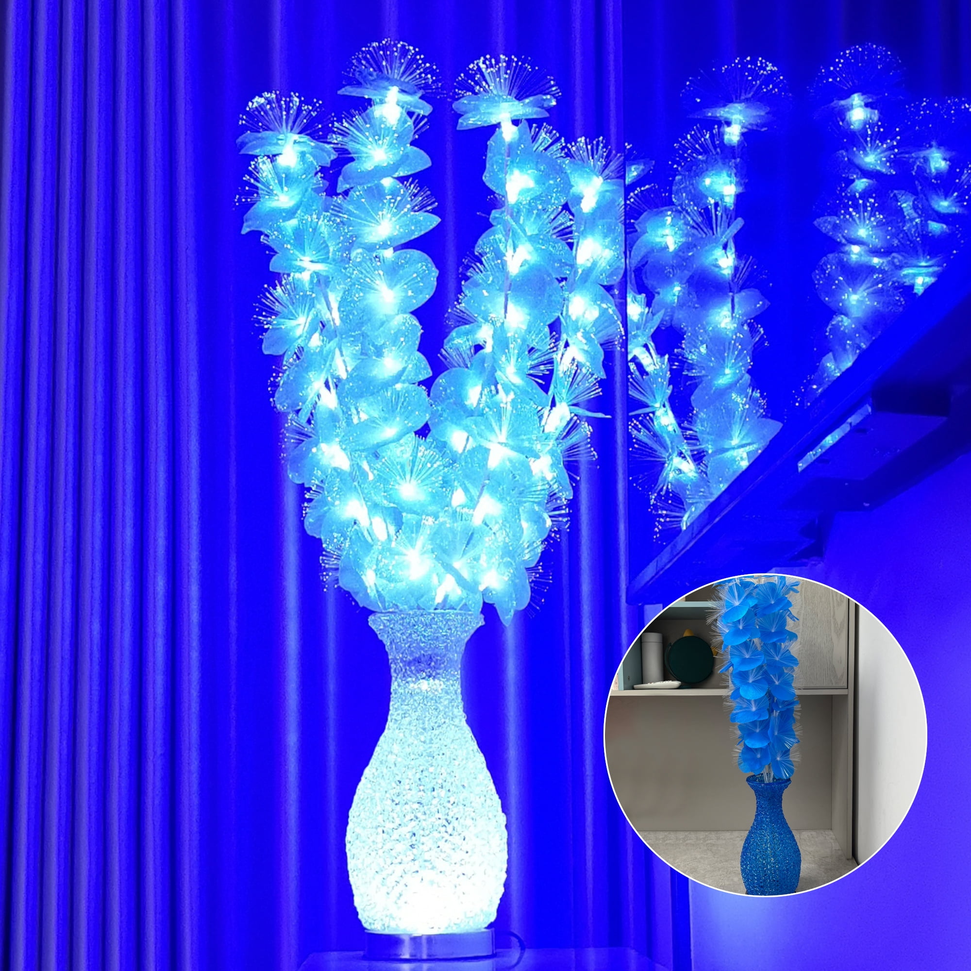 Gyugmhao 32" Artificial Flowers with Vase,110V Phalaenopsis Decorative ...