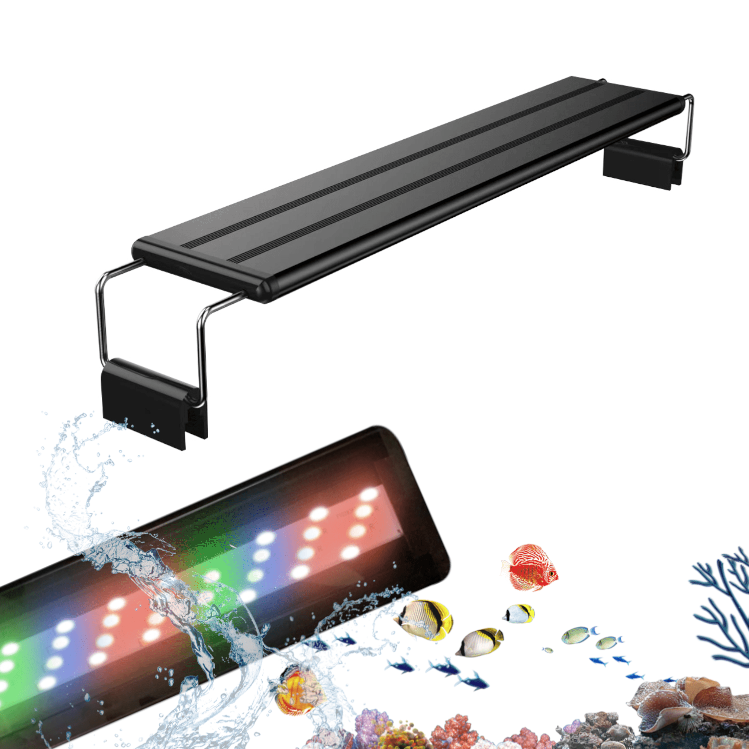 Gyugmhao LED Aquarium Light,6W LED Aquarium Light Full Spectrum,4-Row ...