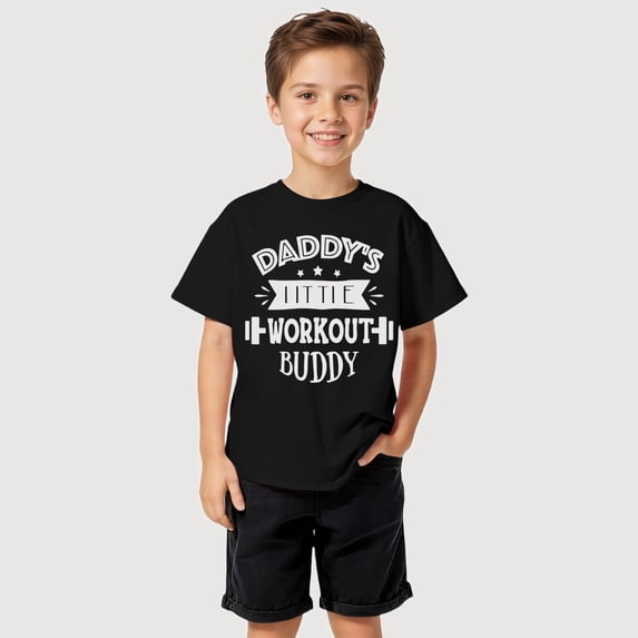 Gyujnb Boys Casual Daddy’s Little Fishing Graphic Print Short Sleeve ...